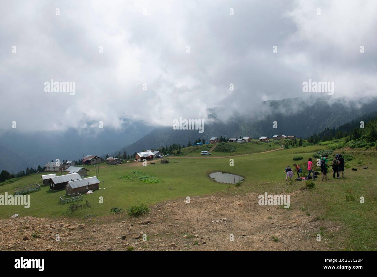 Rize, Turkey - August 16, 2017 : A group of photographers at the ...