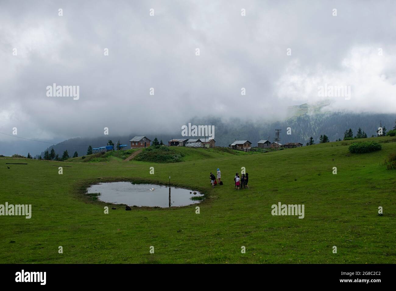 Aerial view of Badara Plateau and its traditional houses. Landscape ...