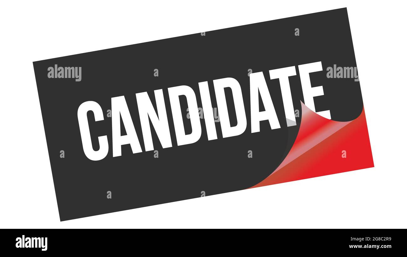 CANDIDATE text written on black red sticker stamp Stock Photo - Alamy