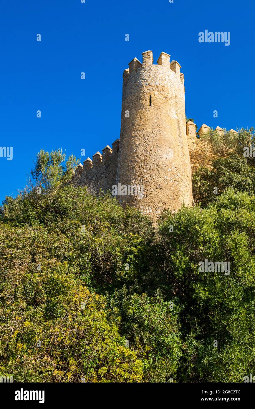 Beautiful vertical photo of a tower in Arta castle in Mallorca, Spain ...