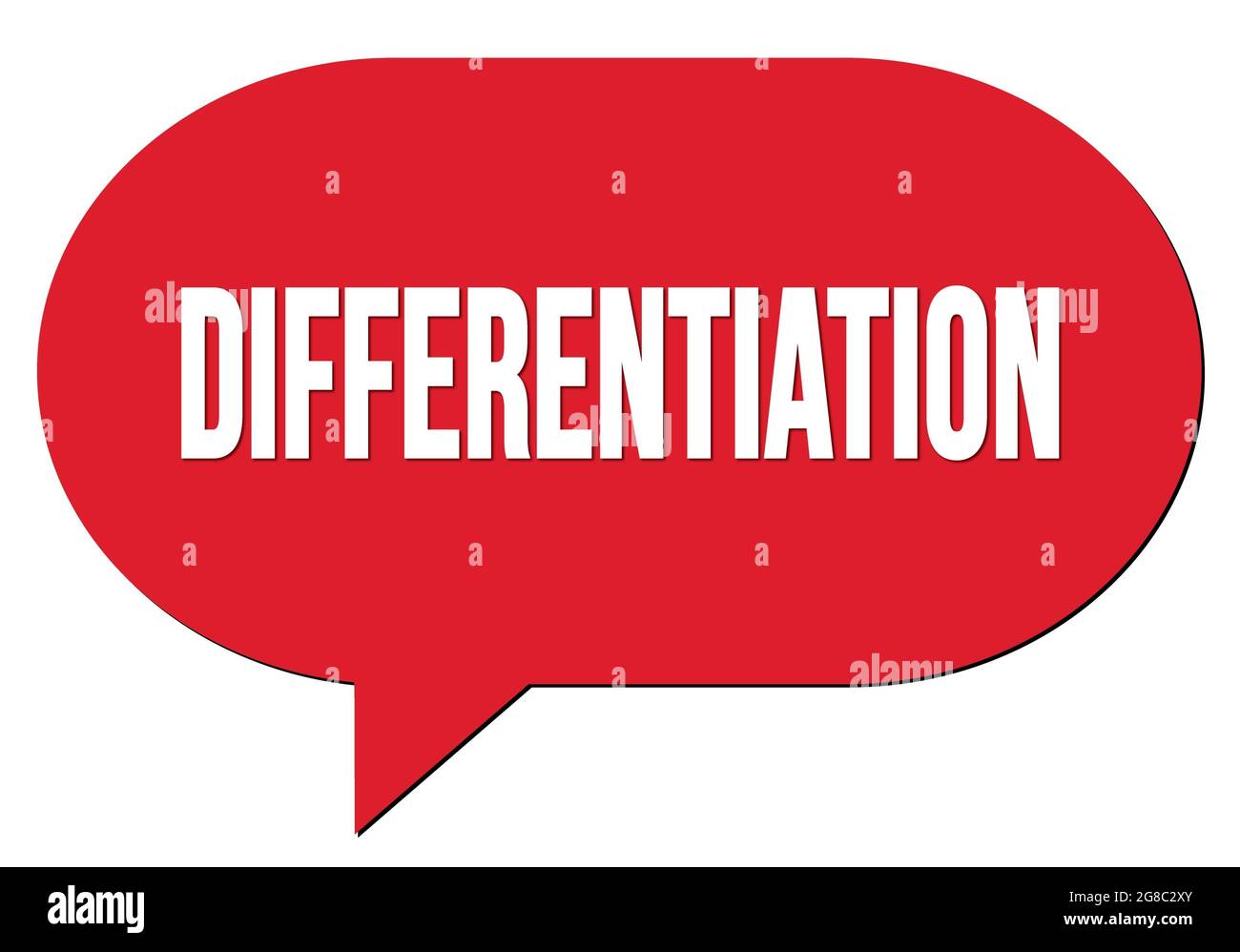 DIFFERENTIATION text written in a red speech bubble stamp Stock Photo ...