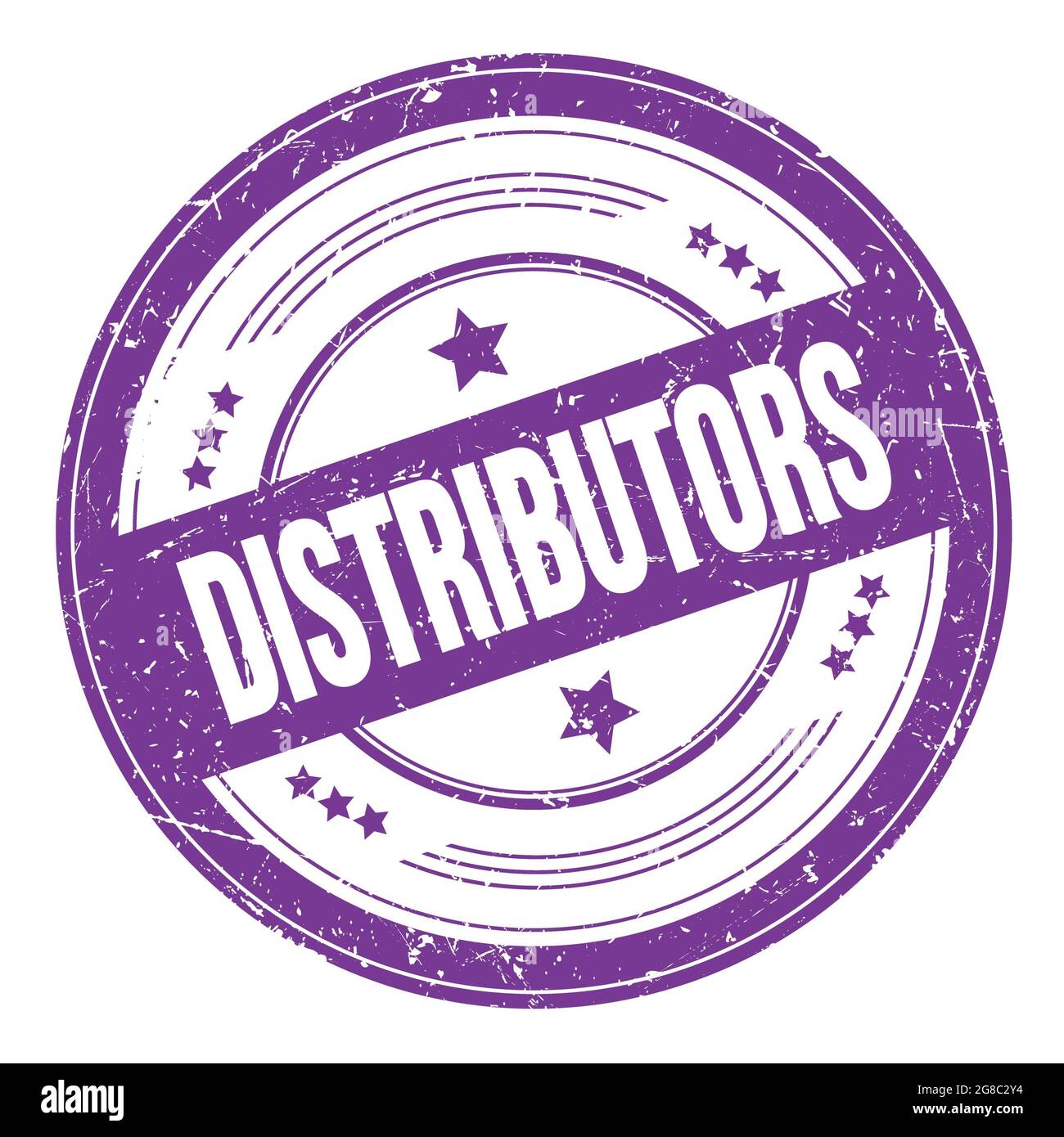 DISTRIBUTORS text on violet indigo round grungy texture stamp Stock ...