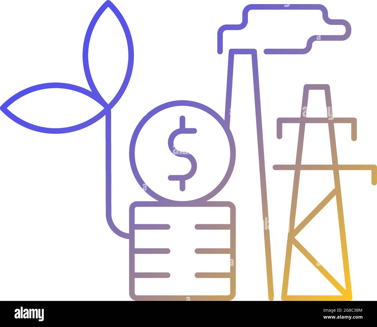 Environmental tax gradient linear vector icon Stock Vector Image & Art ...