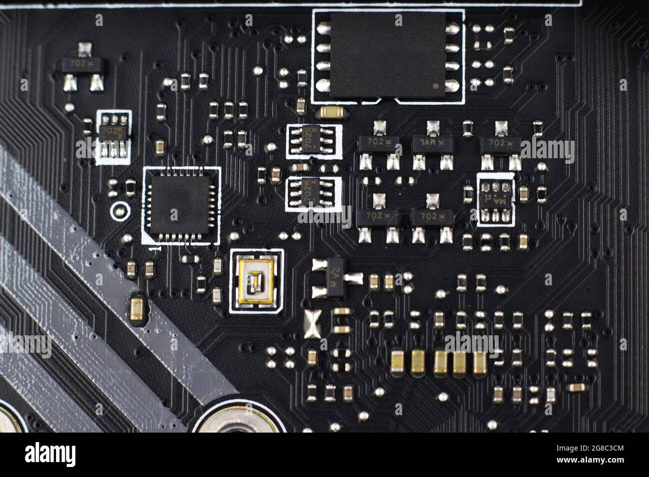 Background with computer circuit board. Tech science background Stock ...