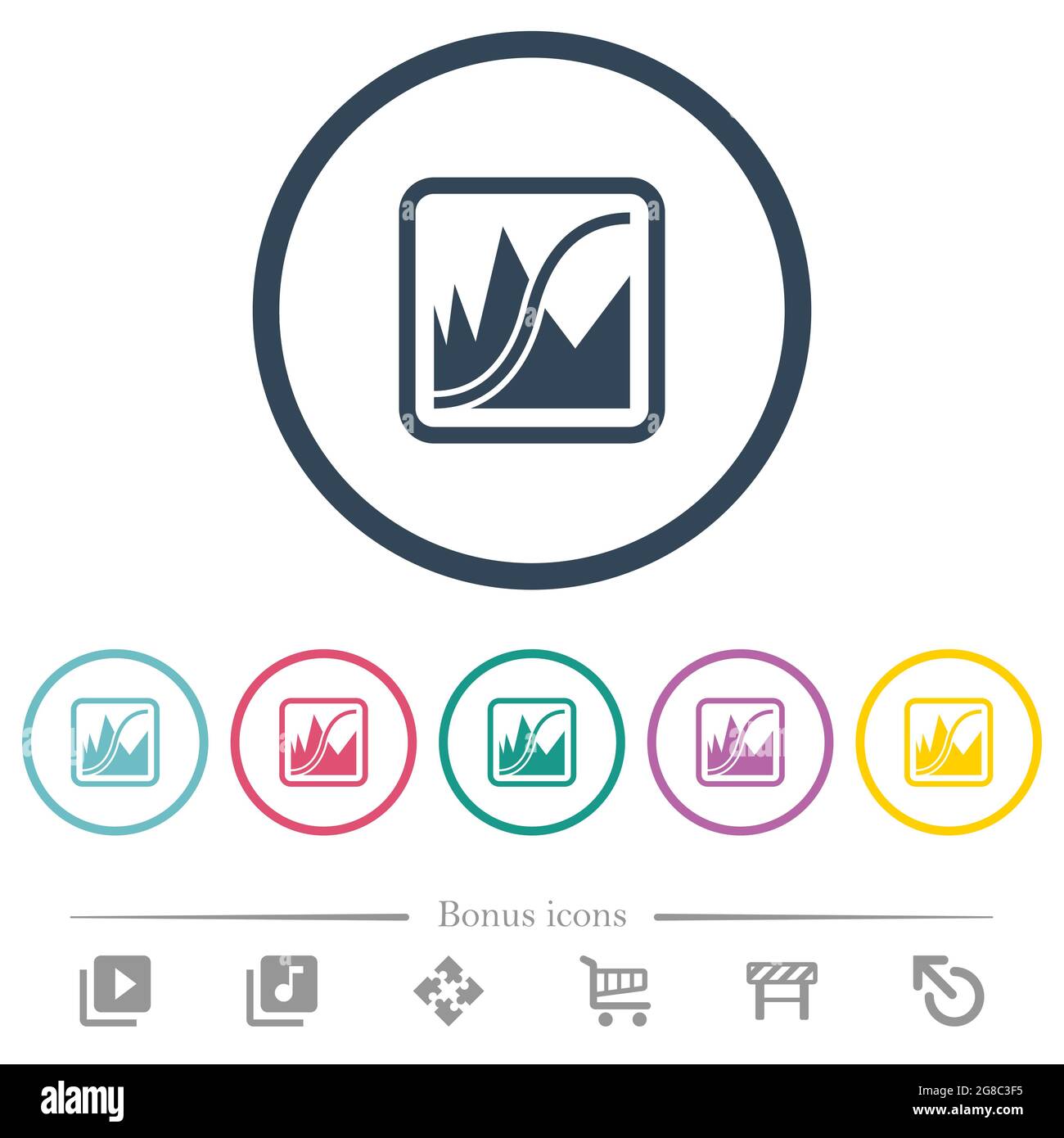 Adjust image curves flat color icons in round outlines. 6 bonus icons ...