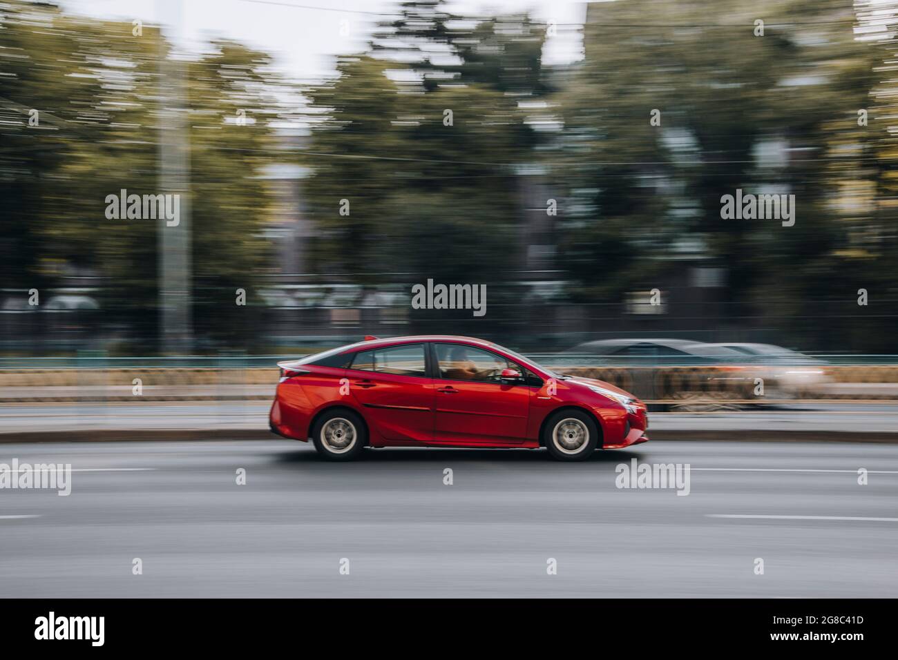 Red toyota prius on road hi-res stock photography and images - Alamy