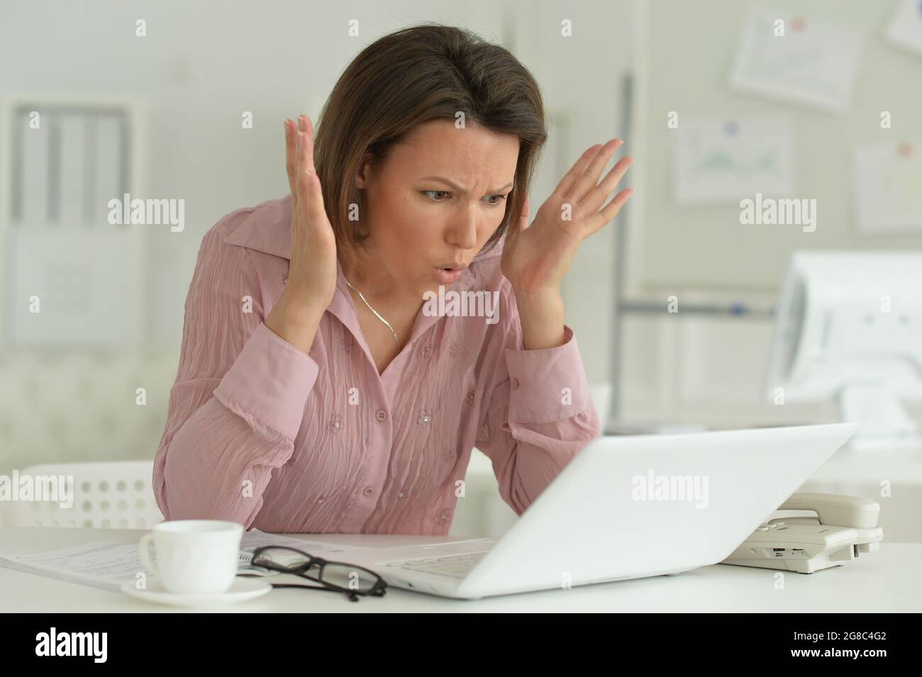 Portrait young stressed woman using hi-res stock photography and images ...