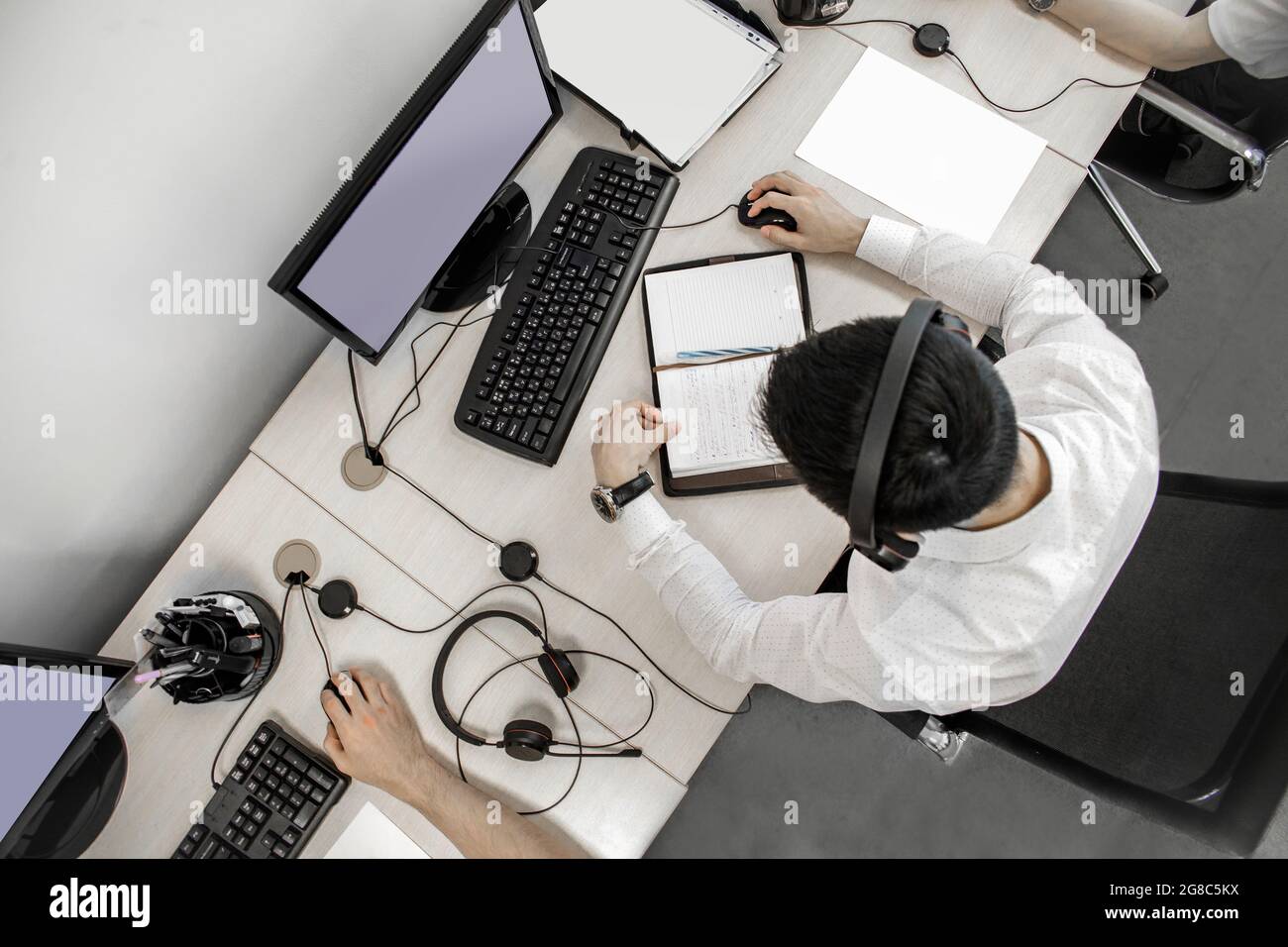 office sales department of the call center top view Stock Photo - Alamy