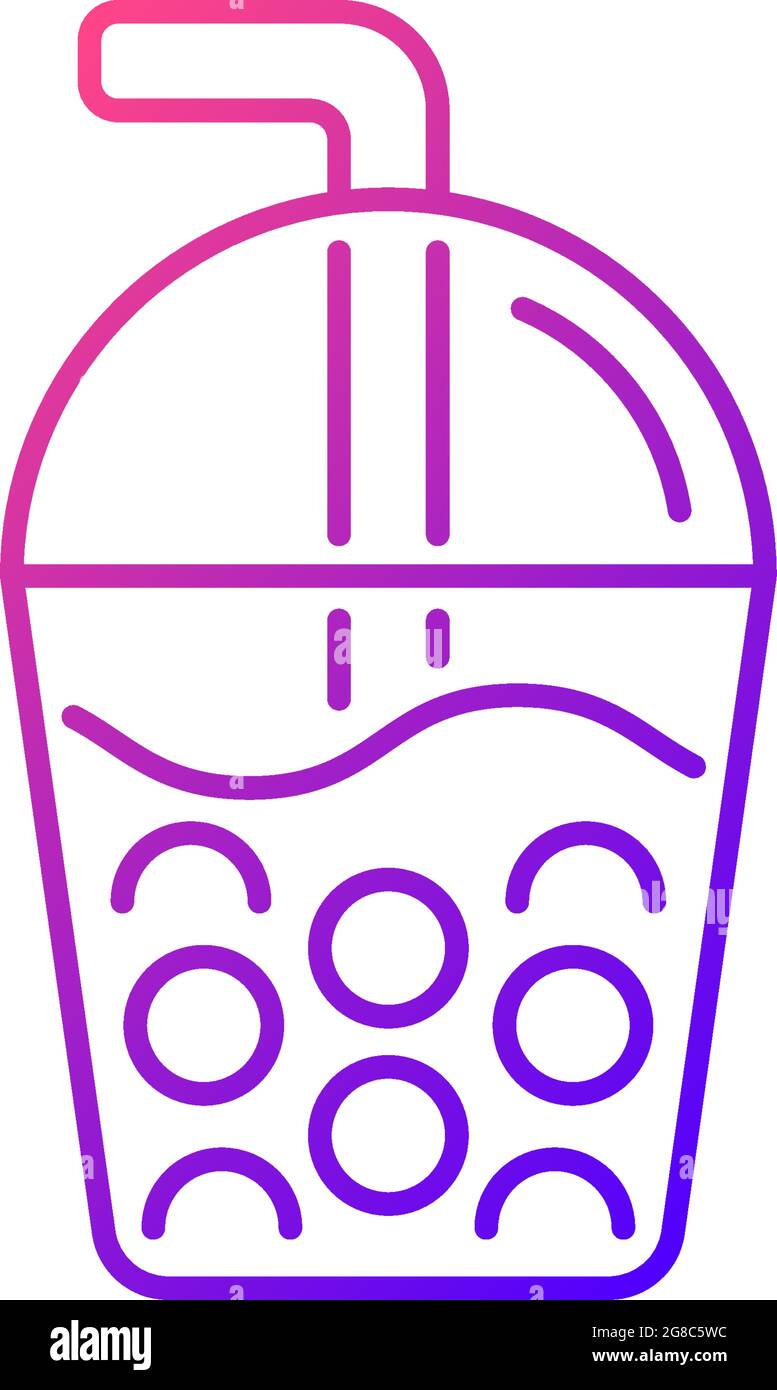 Bubble tea gradient linear vector icon Stock Vector Image & Art - Alamy