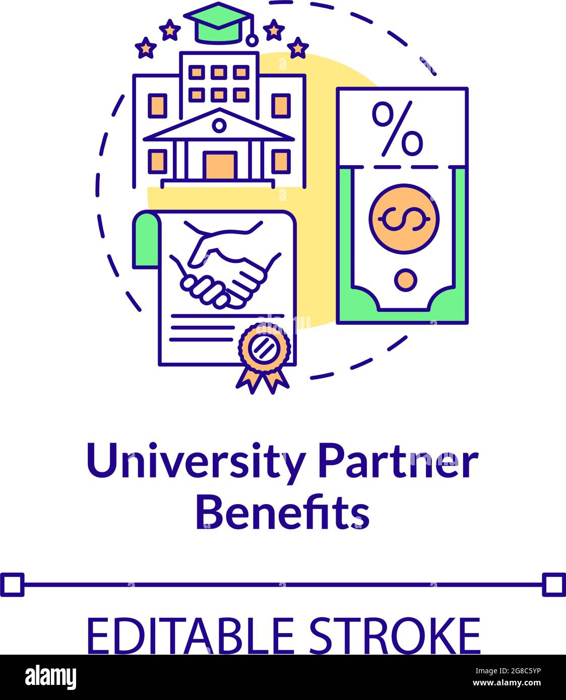 University partner benefits concept icon Stock Vector Image & Art - Alamy