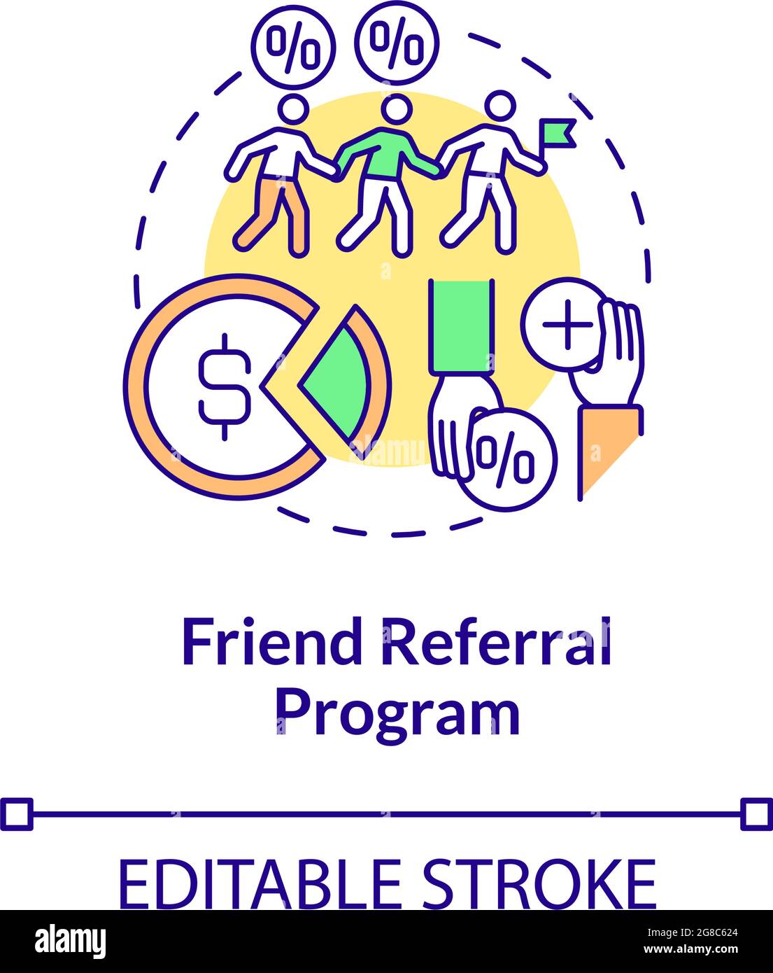 Friend referral program concept icon Stock Vector Image & Art - Alamy