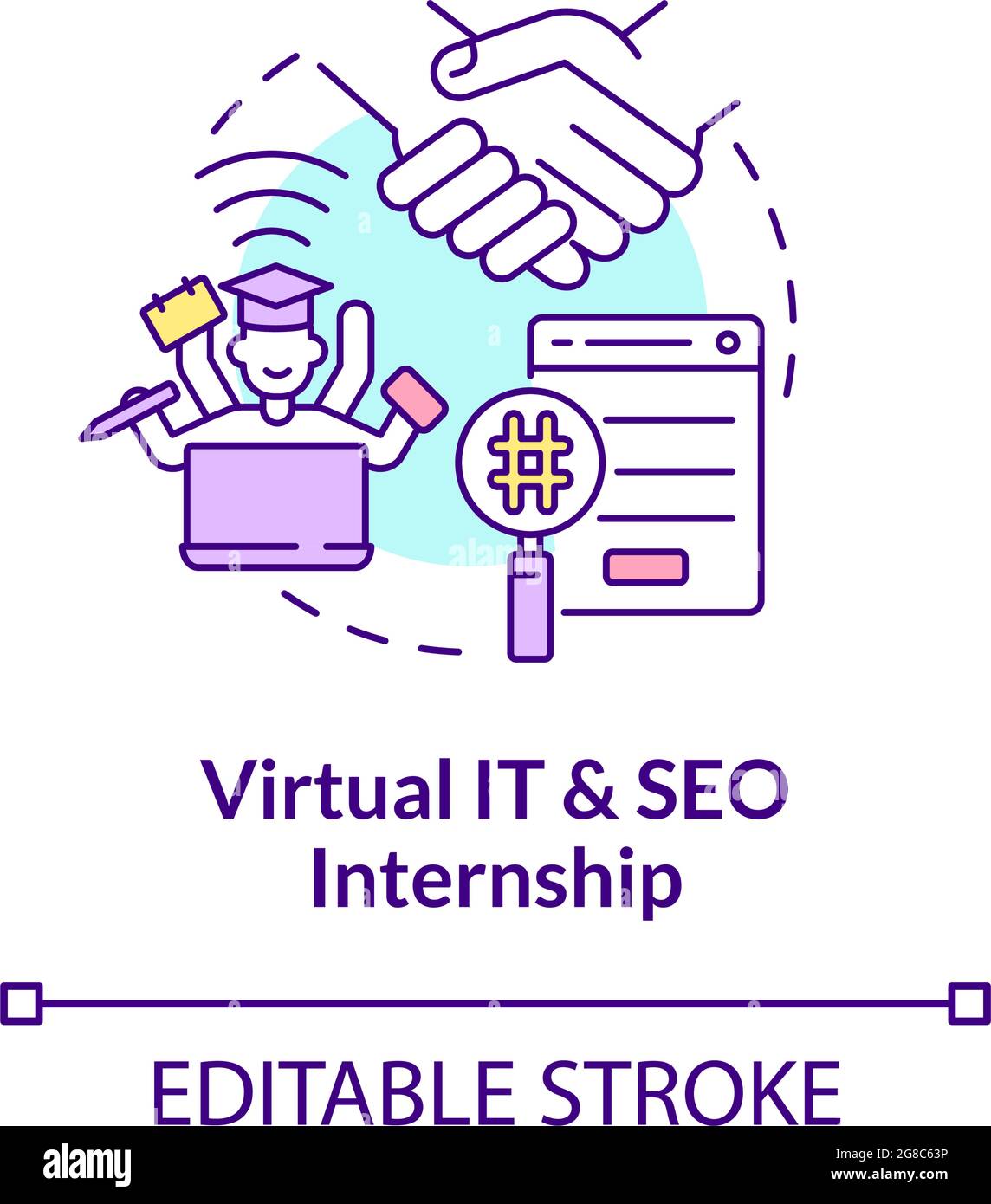 Virtual IT and SEO internship concept icon Stock Vector Image & Art - Alamy