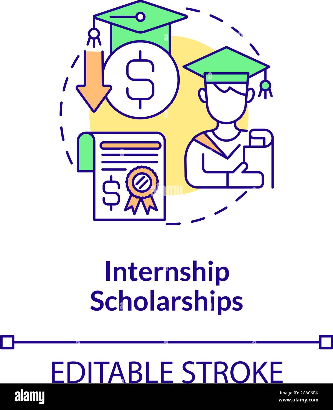 Internship scholarships concept icon Stock Vector Image & Art - Alamy