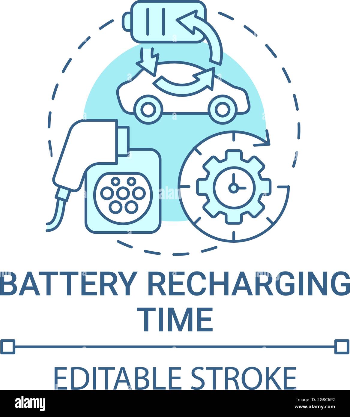 EV battery recharging time concept icon Stock Vector Image & Art - Alamy