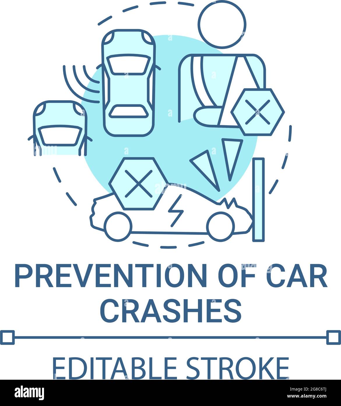 EV crashes prevention concept icon Stock Vector Image & Art - Alamy