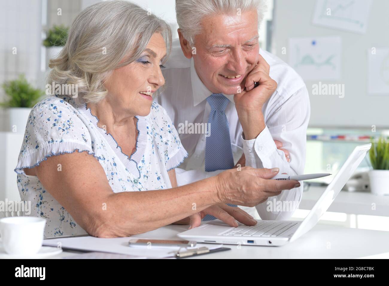 Portrait senior couple working hi-res stock photography and images - Alamy