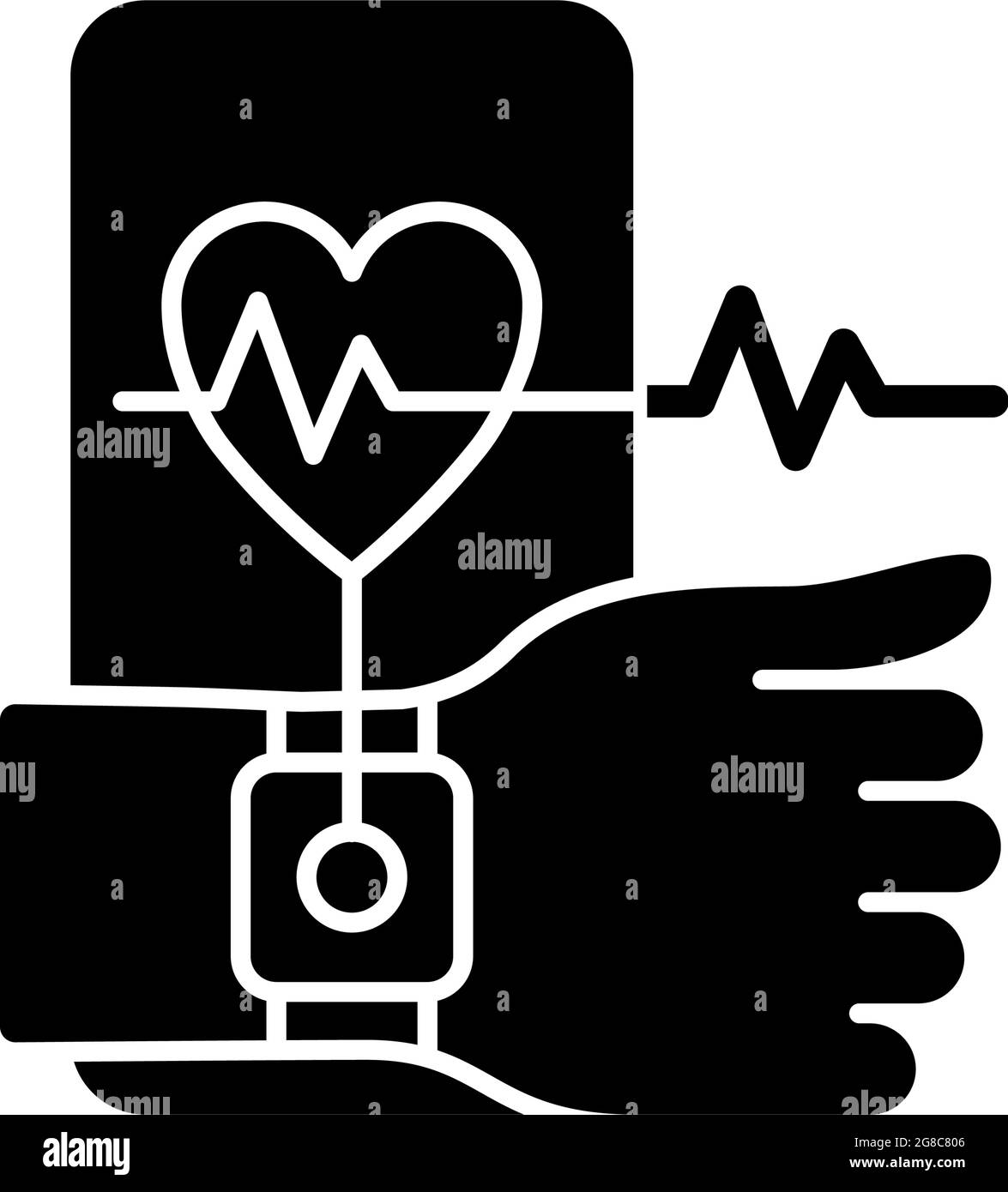 Health tracking black glyph icon Stock Vector Image & Art - Alamy