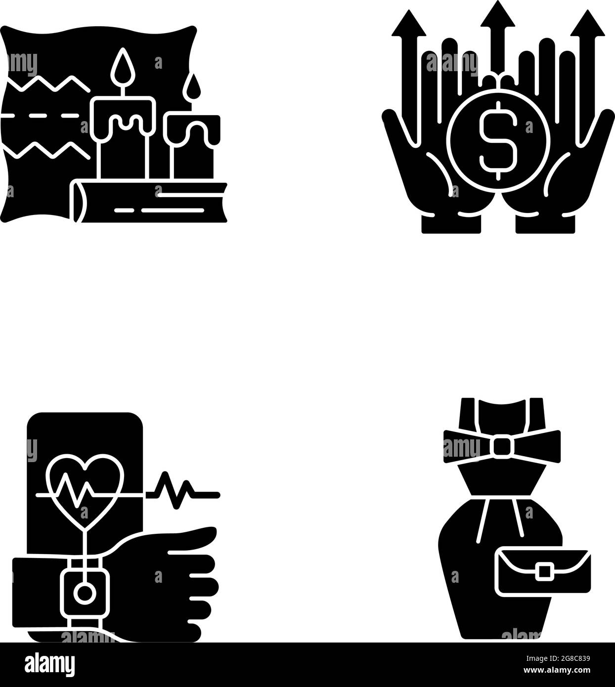 Lifestyle tendencies black glyph icons set on white space Stock Vector ...