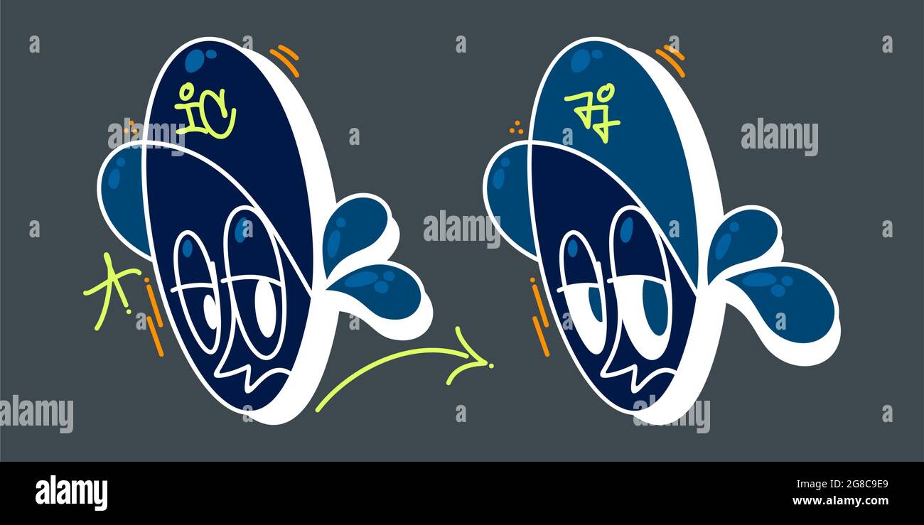 Simple Urban Streetart Graffiti Style Bboy Dancer Character Vector ...