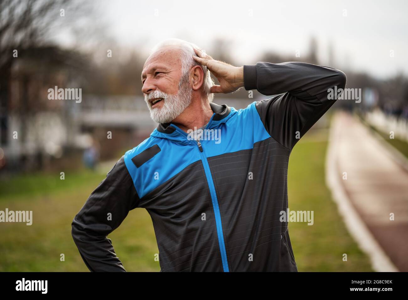 Active senior man is exercising. Healthy retirement lifestyle Stock ...