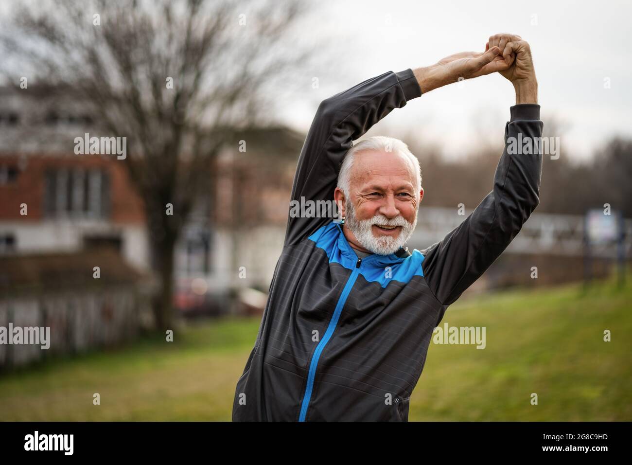 Active senior man is exercising. Healthy retirement lifestyle Stock ...