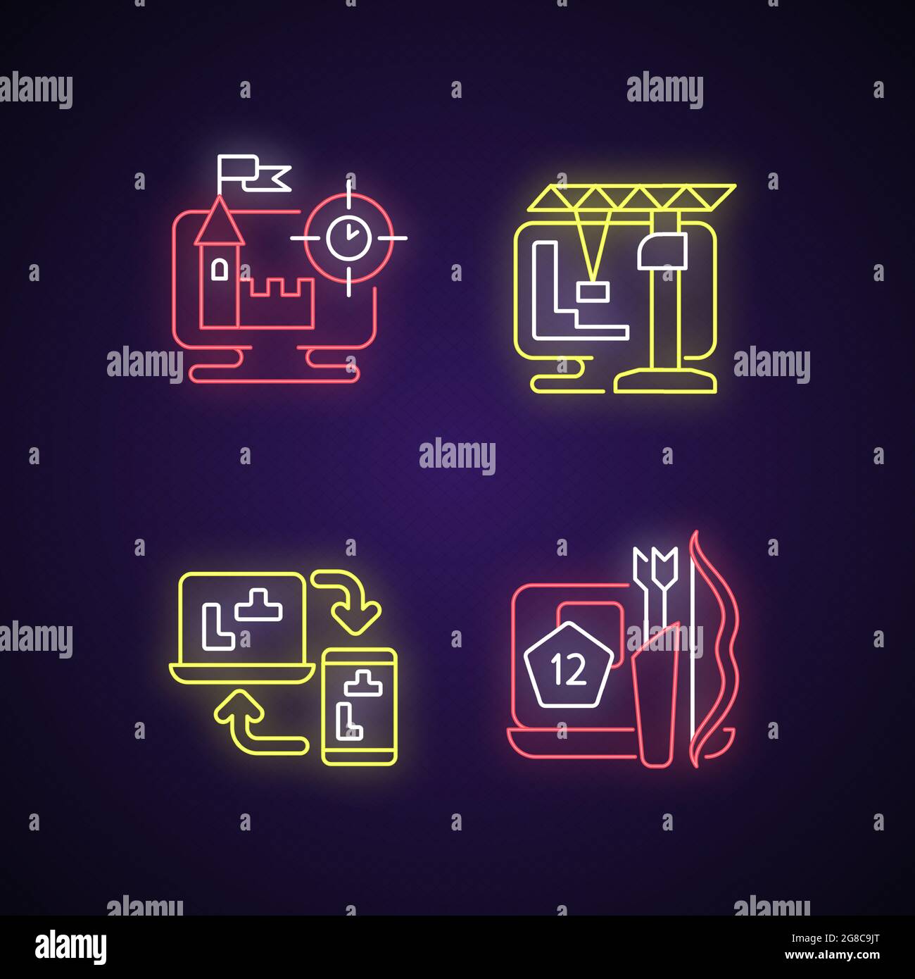 Playing computer game together Stock Vector Images - Alamy