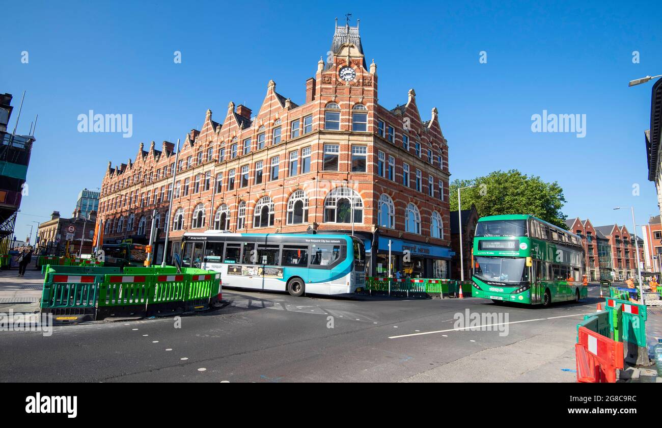 Summer morning on Canal Street on the Southside of Nottingham City ...