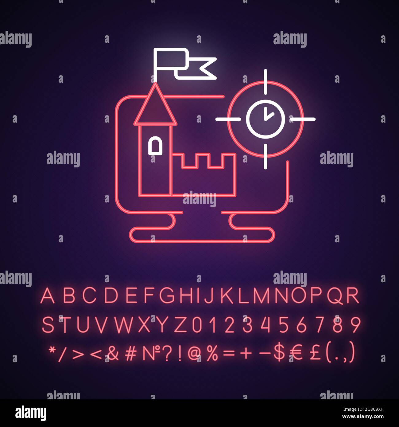 Video game neon computer Stock Vector Images - Alamy