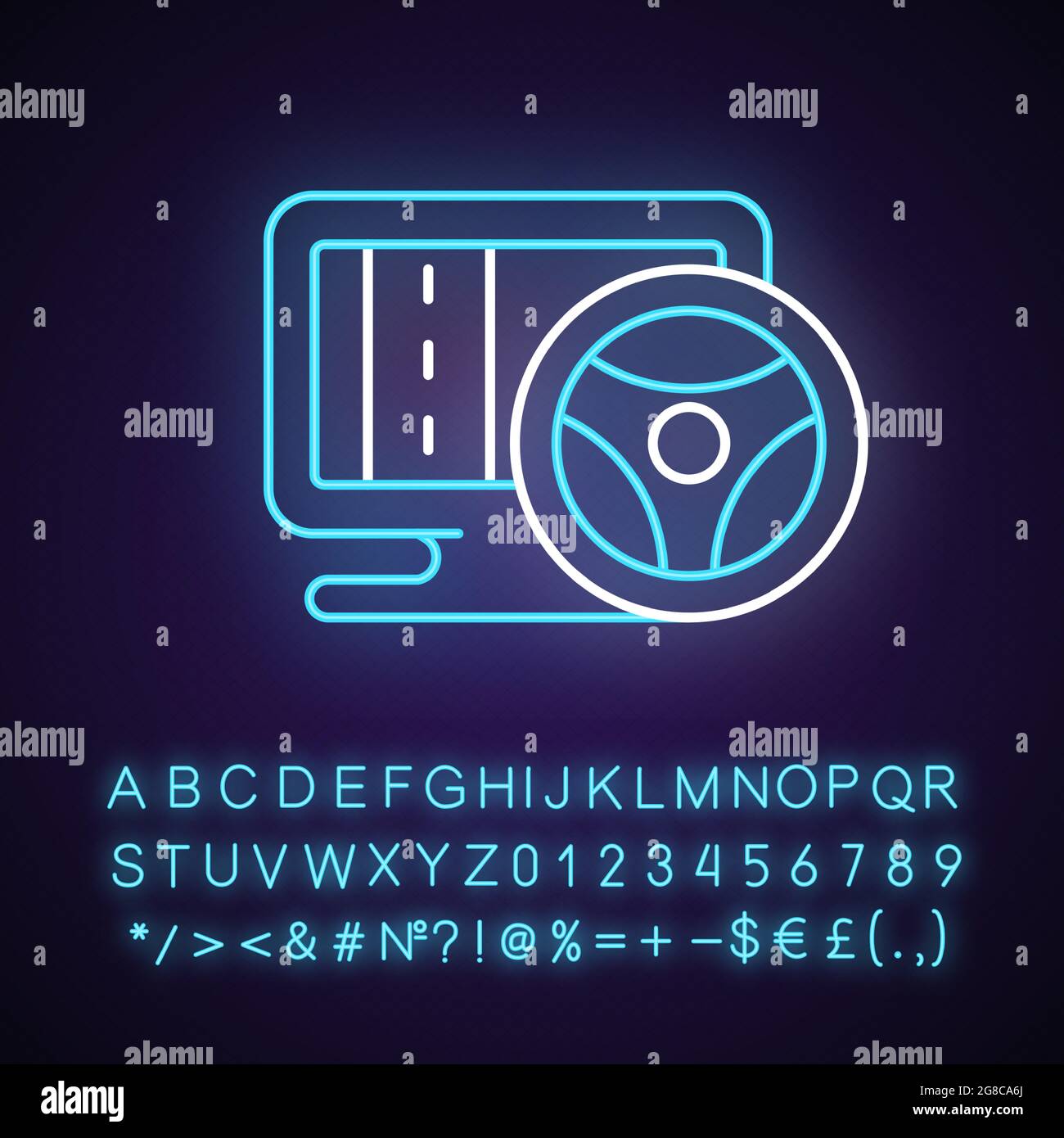 Vehicle simulation neon light icon Stock Vector Image & Art - Alamy