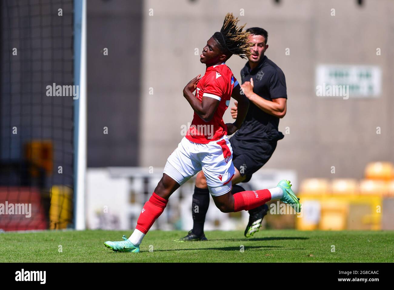 BURSLEM, UK. JULY 17TH Alex Mighten of Nottingham Forest during the Pre ...
