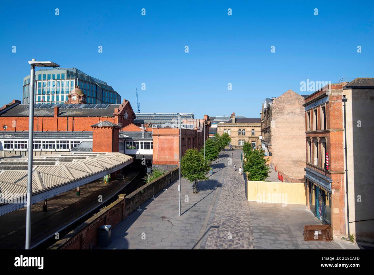 Summer morning on Station Street the Southside of Nottingham City ...