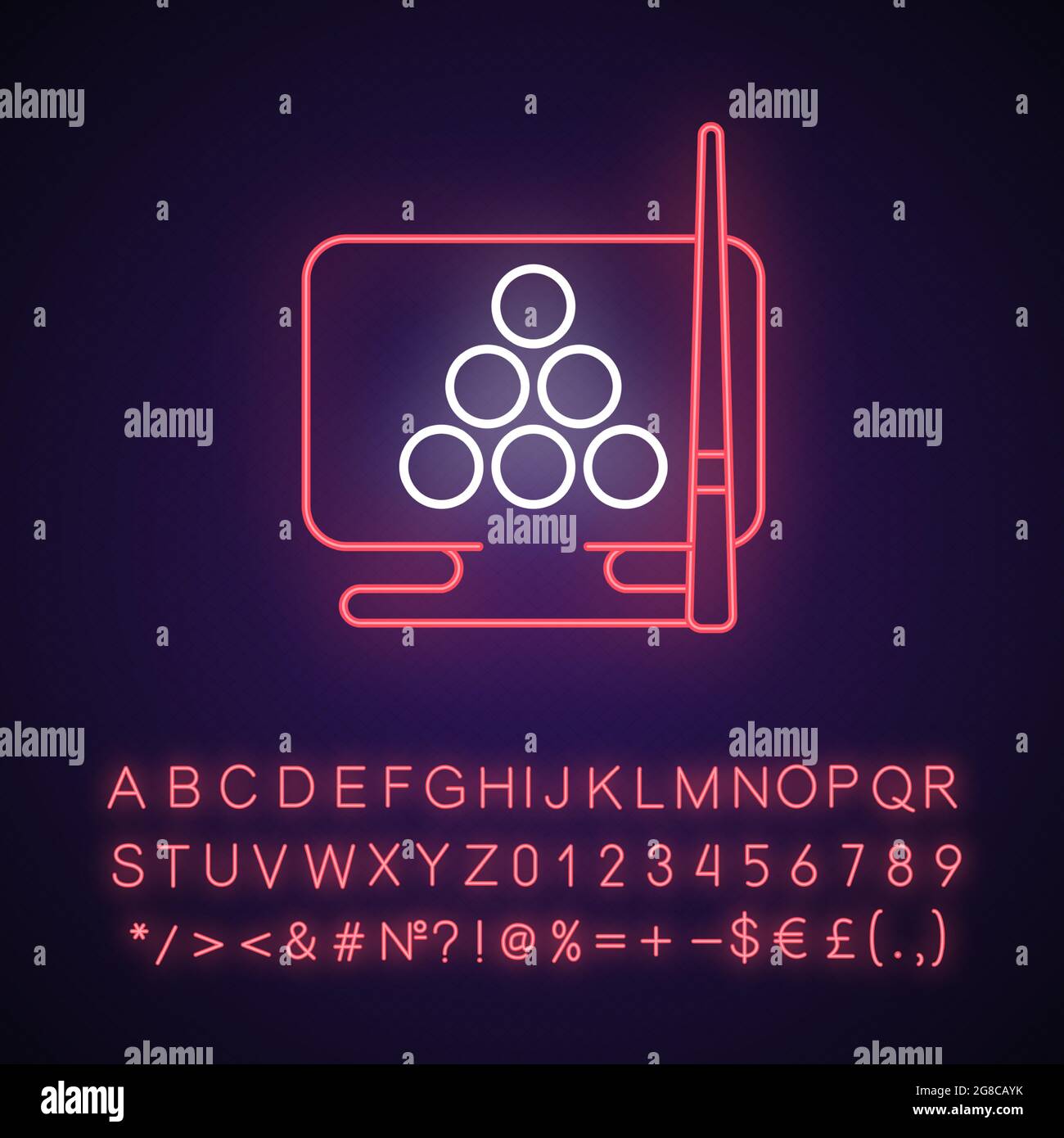 Online billiard games neon light icon Stock Vector Image & Art - Alamy