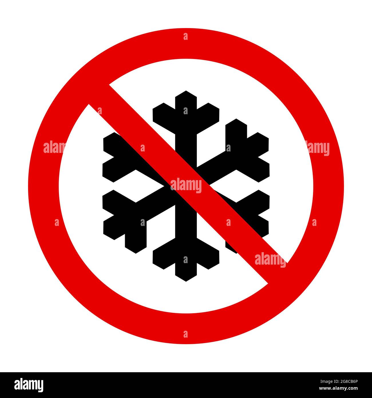 Snow flake and prohibition sign Stock Photo - Alamy
