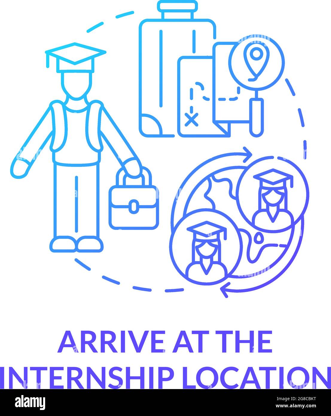 Arrive at internship location concept icon Stock Vector Image & Art - Alamy