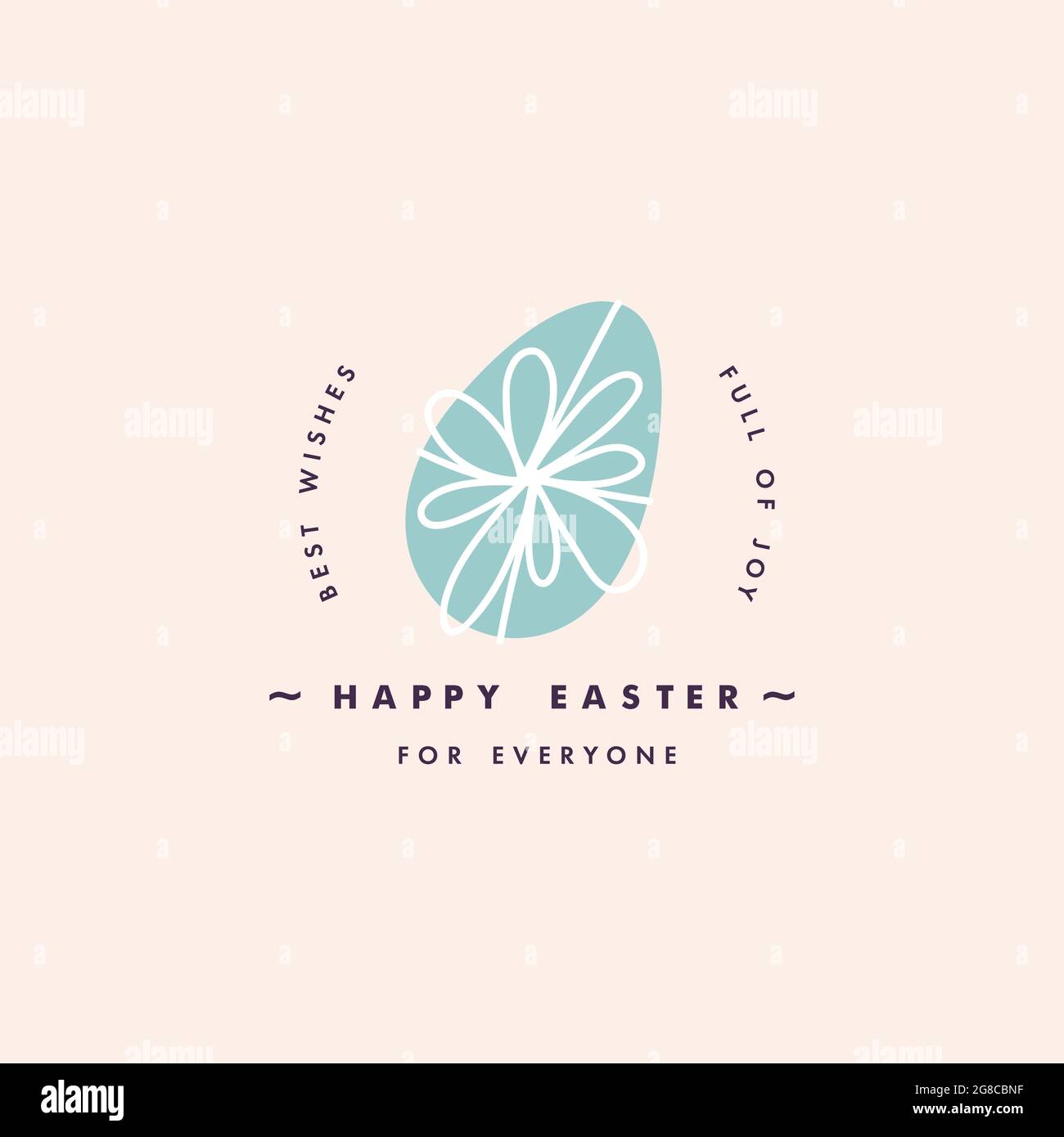 Vector design Easter egg with white ribbon. Typography and icon for ...