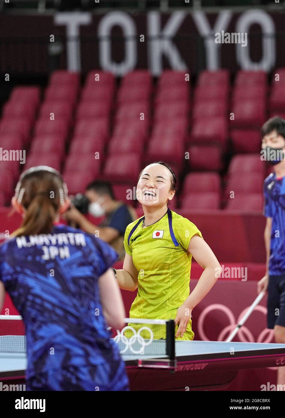 Tokyo, Japan. 19th July, 2021. Japanese table tennis player Mima Ito ...