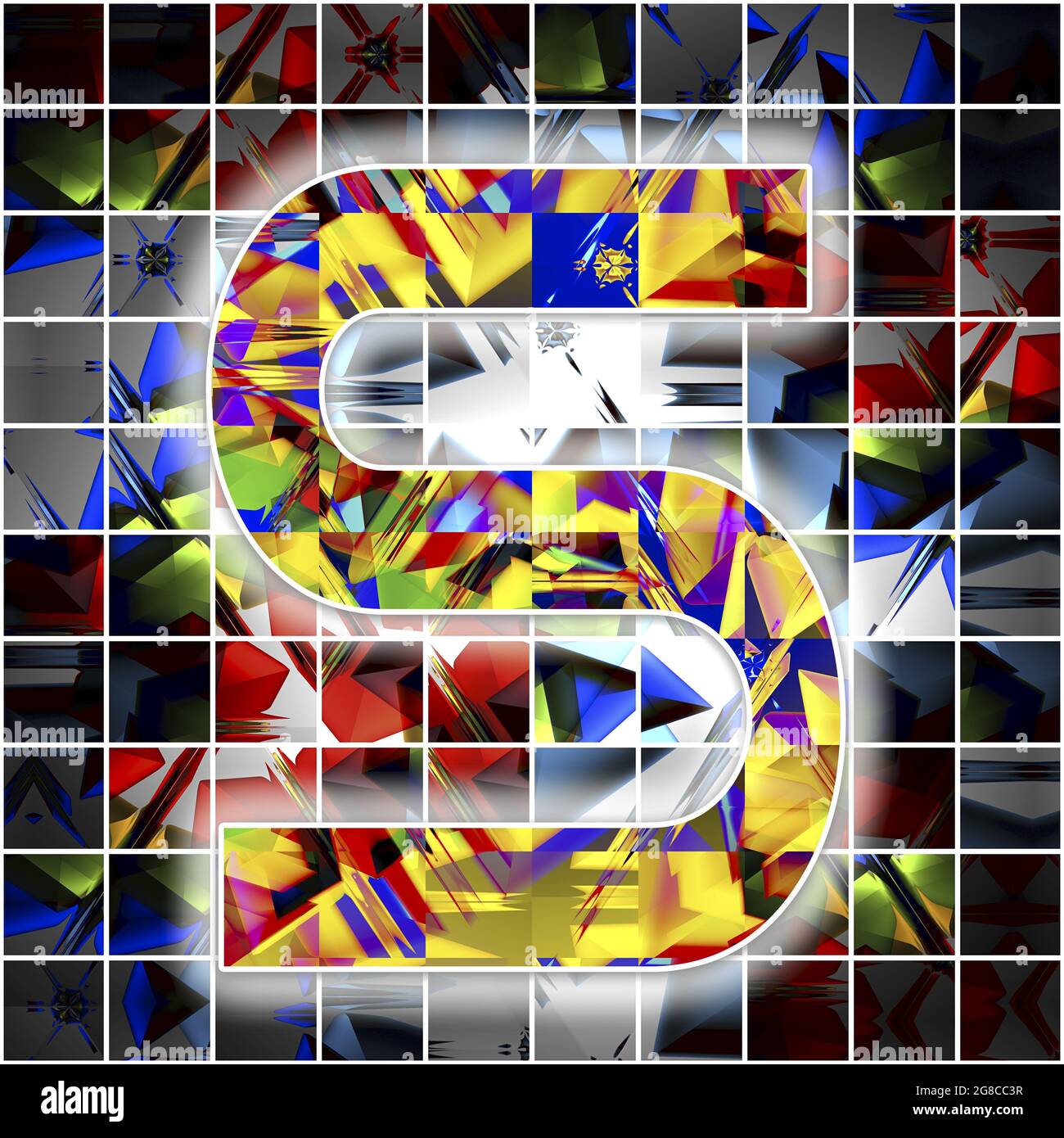 Monogram of uppercase character S with kaleidoscope pattern Stock Photo - Alamy