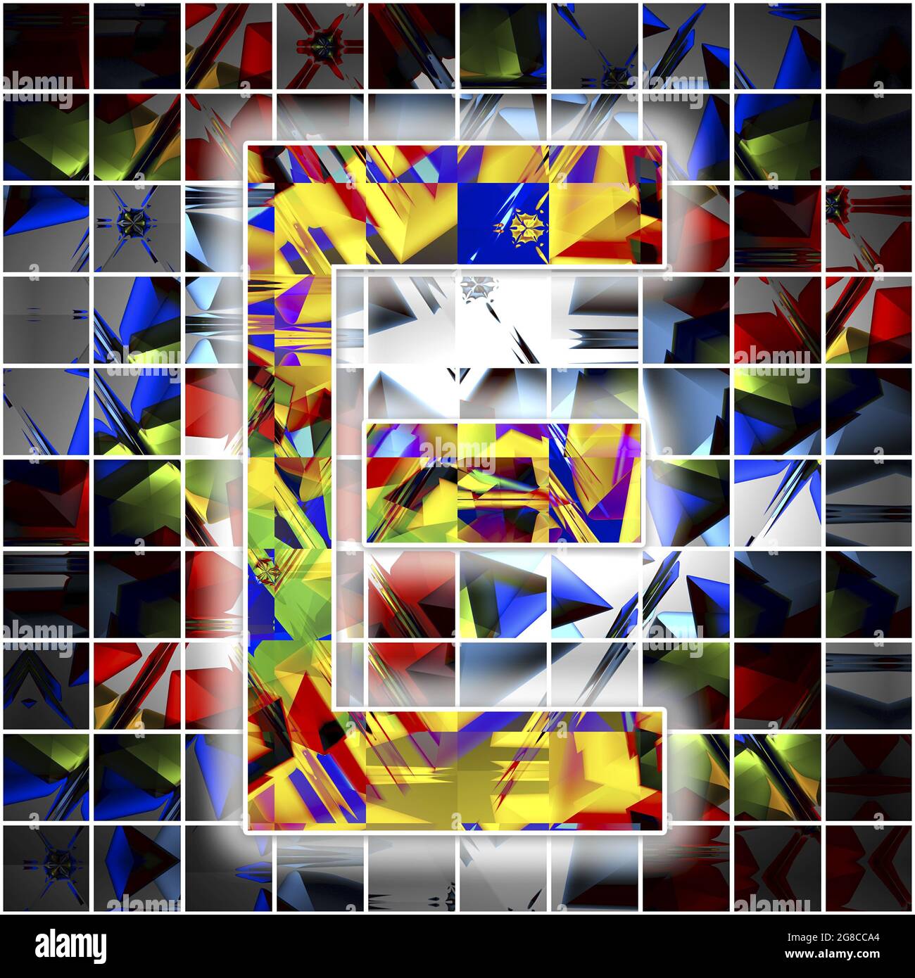 Monogram of uppercase character E with kaleidoscope pattern Stock Photo - Alamy