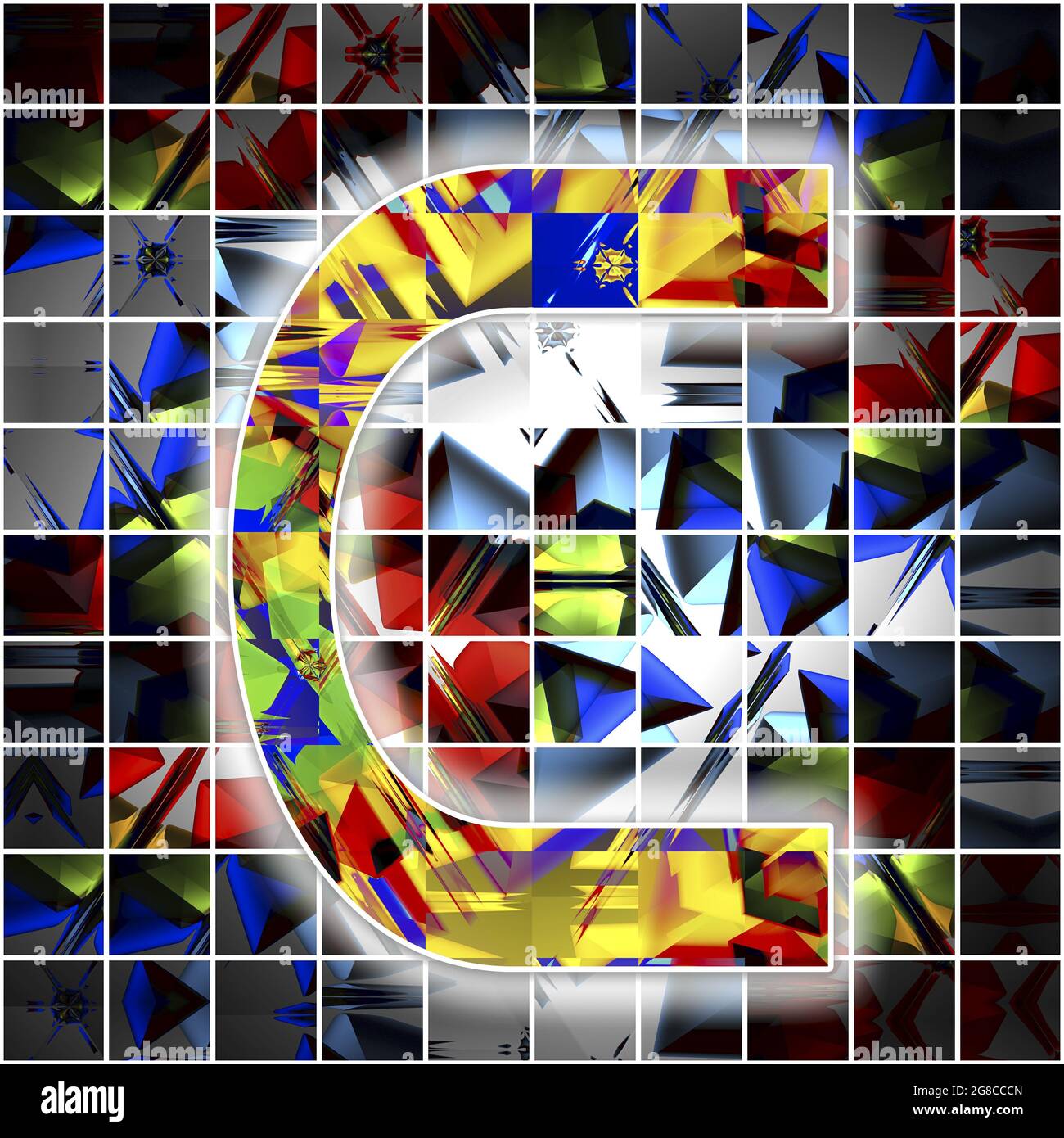Monogram of uppercase character C with kaleidoscope pattern Stock Photo ...