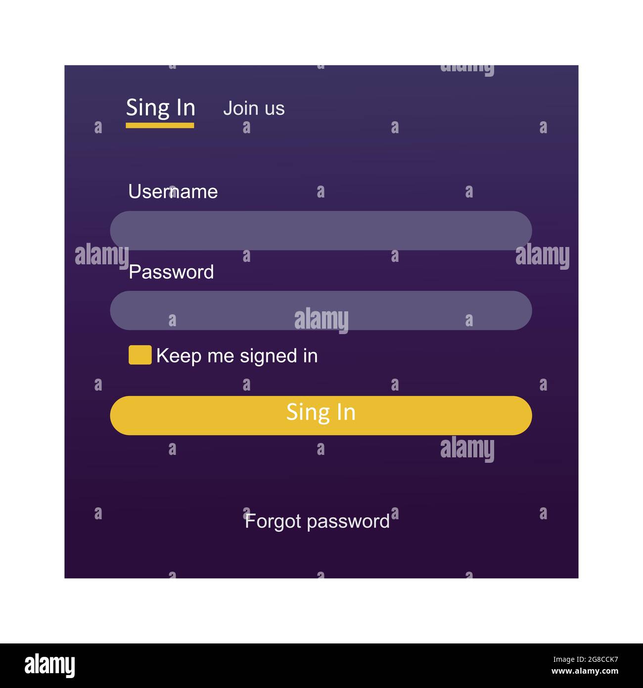 Set of Sign Up and Sign In forms. Registration and login forms page ...