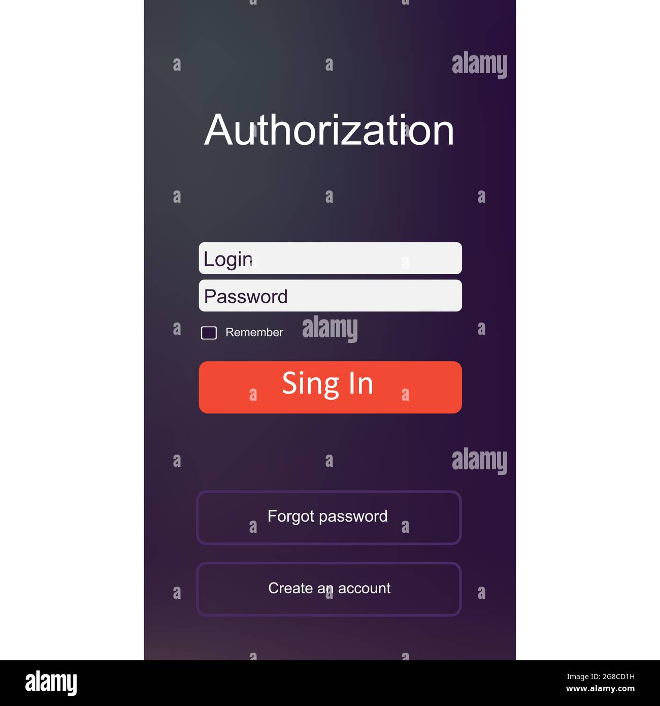 Set of Sign Up and Sign In forms. Registration and login forms page ...