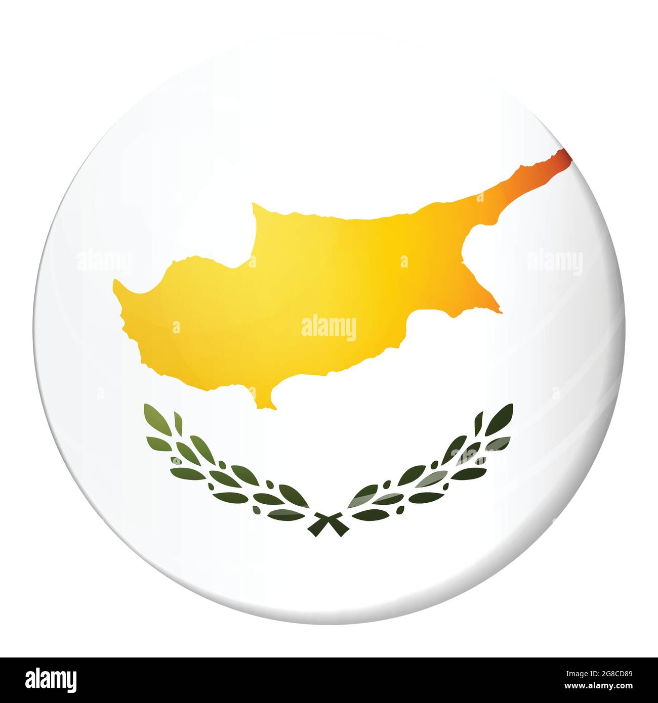Glass light ball with flag of Cyprus. Round sphere, template icon ...