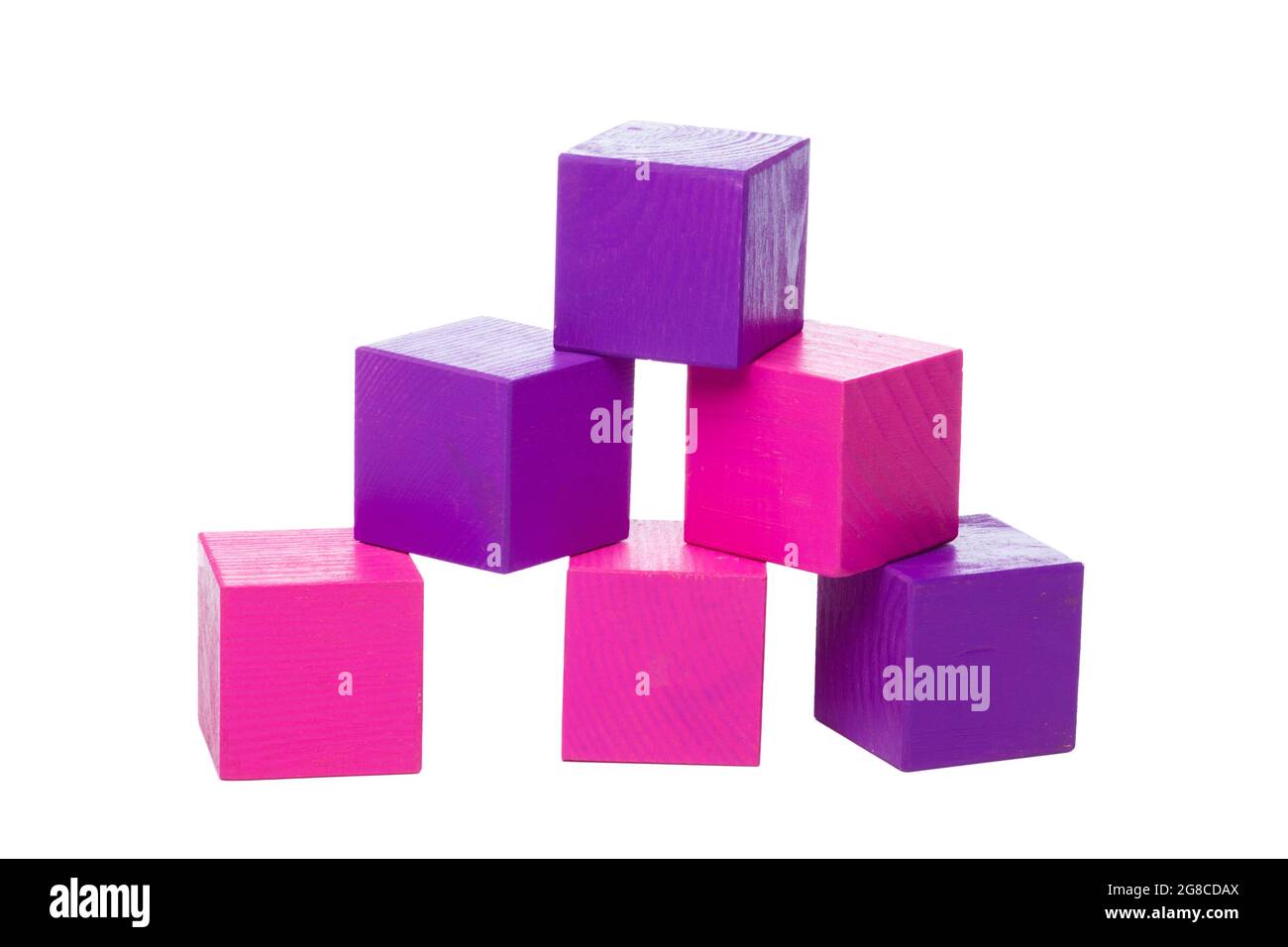 Wooden building blocks isolated on white background Stock Photo - Alamy