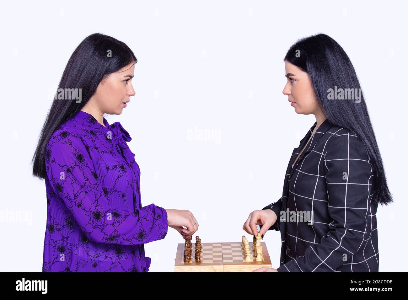 Two People Standing Opposite Each Other High Resolution Stock ...