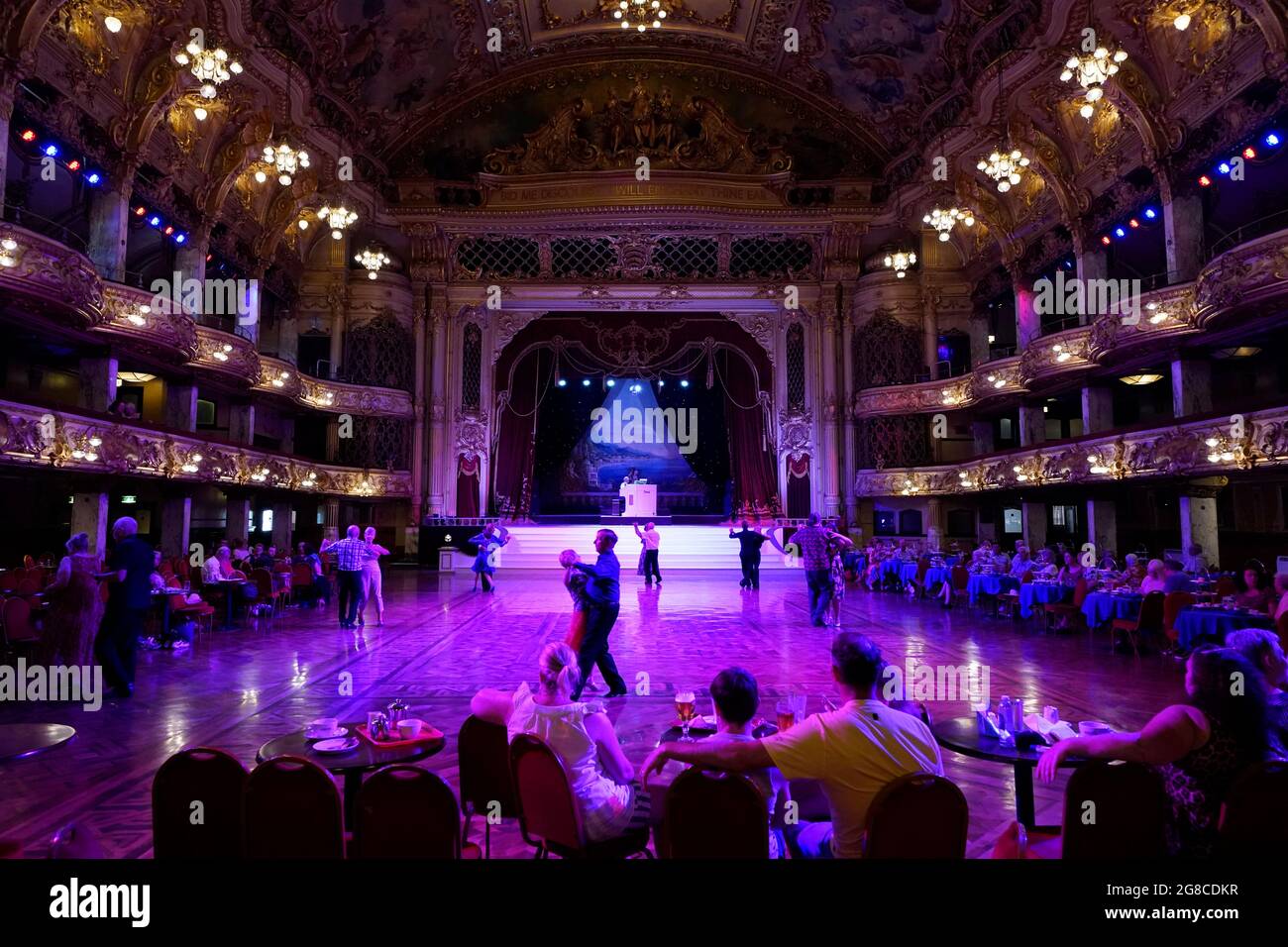 People dancing in the Blackpool Tower Ballroom, after the final legal ...