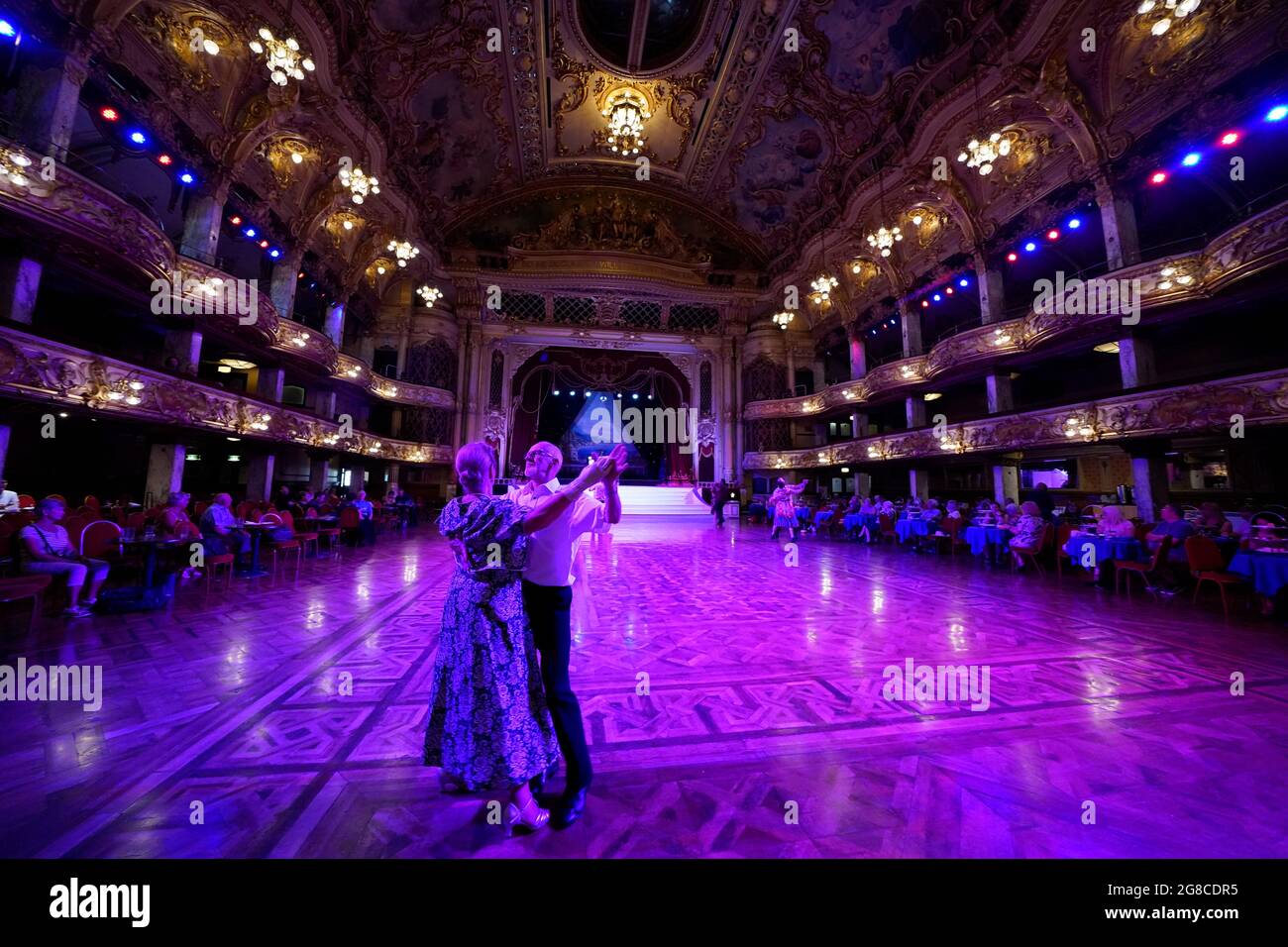 Couple dancing in the Blackpool Tower Ballroom, after the final legal ...