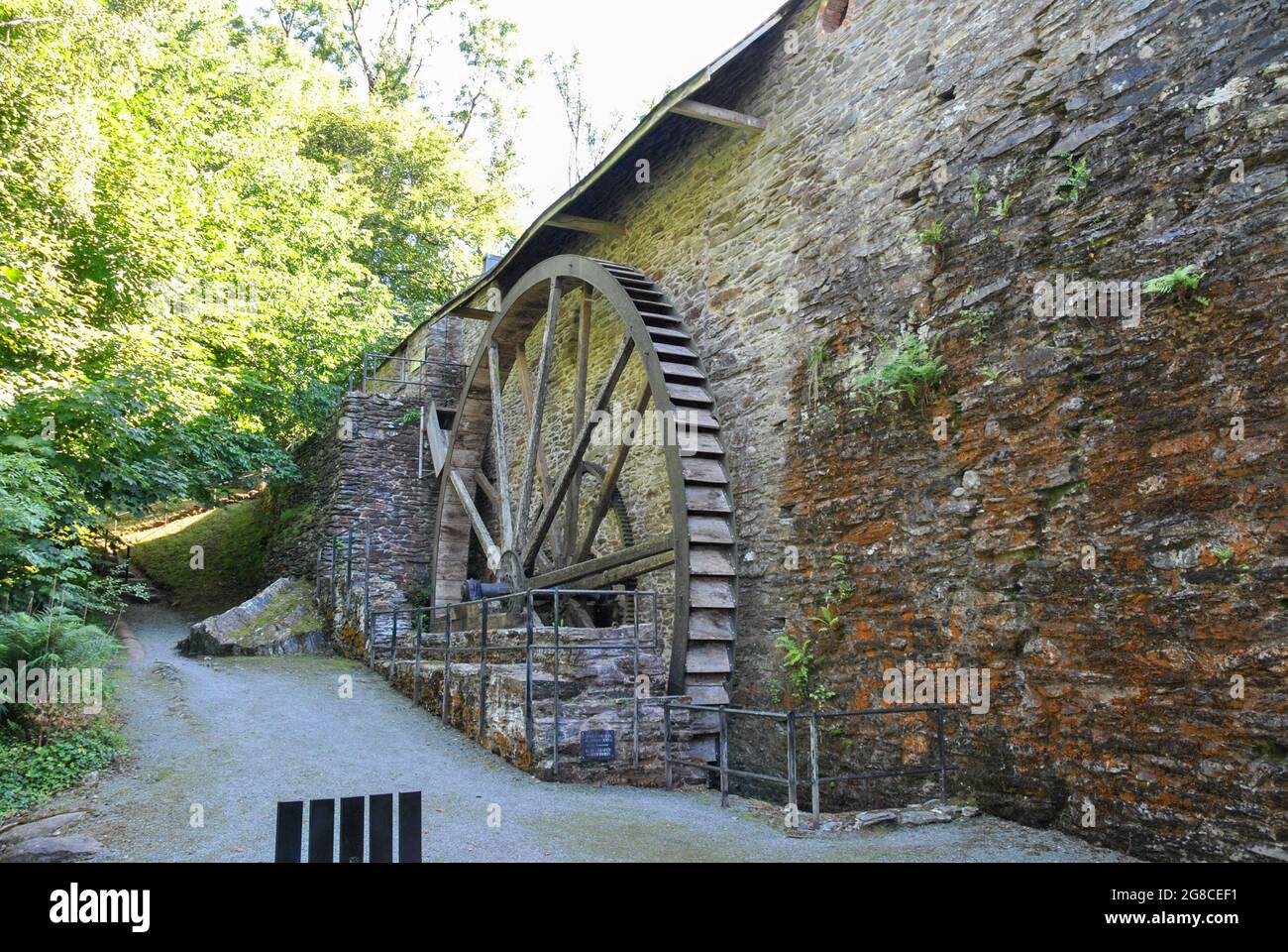 A big waterwheel used to drive the bellows of a furnace, used from the ...