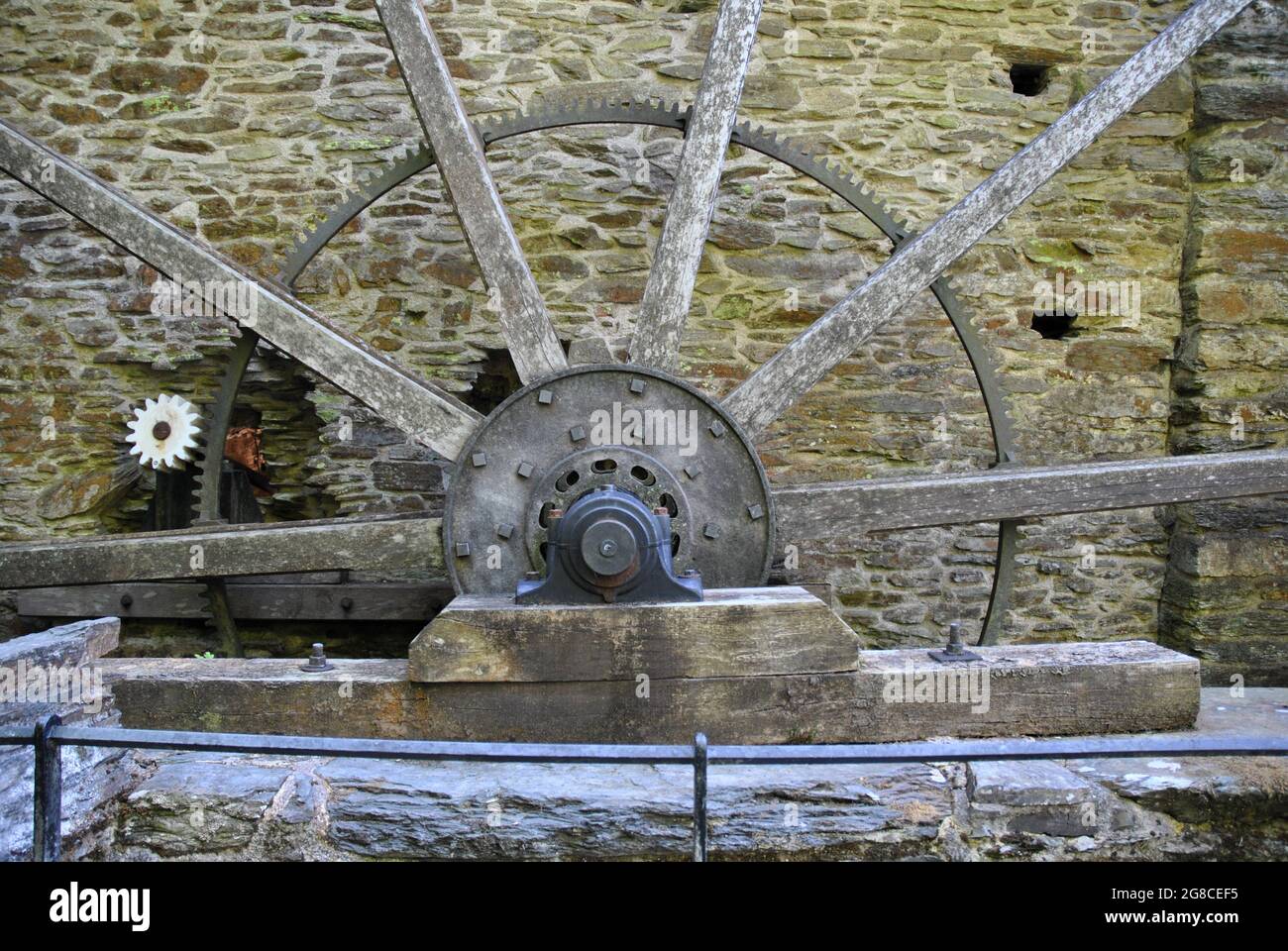 The drive gear attached to the water wheel showing the gear attached to ...