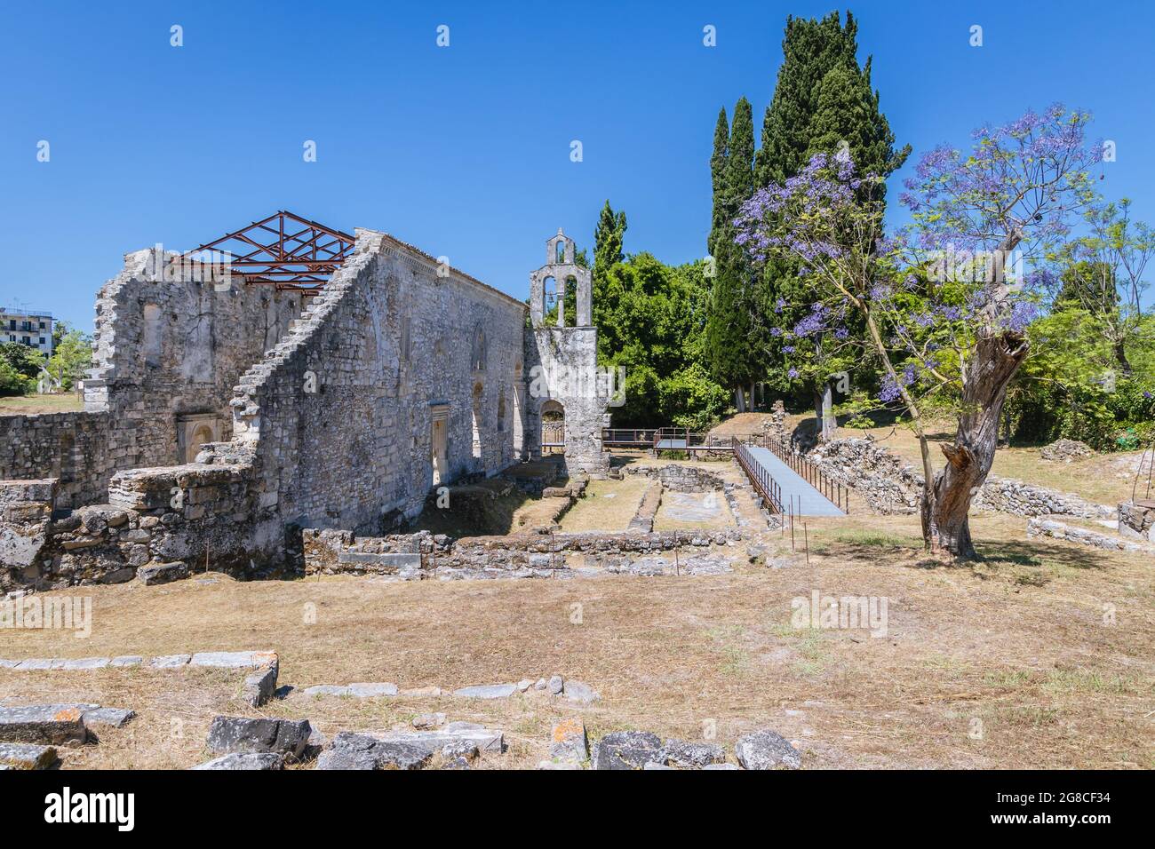 Ruins of the early Christian Basilica of Paleopolis ancient city in ...