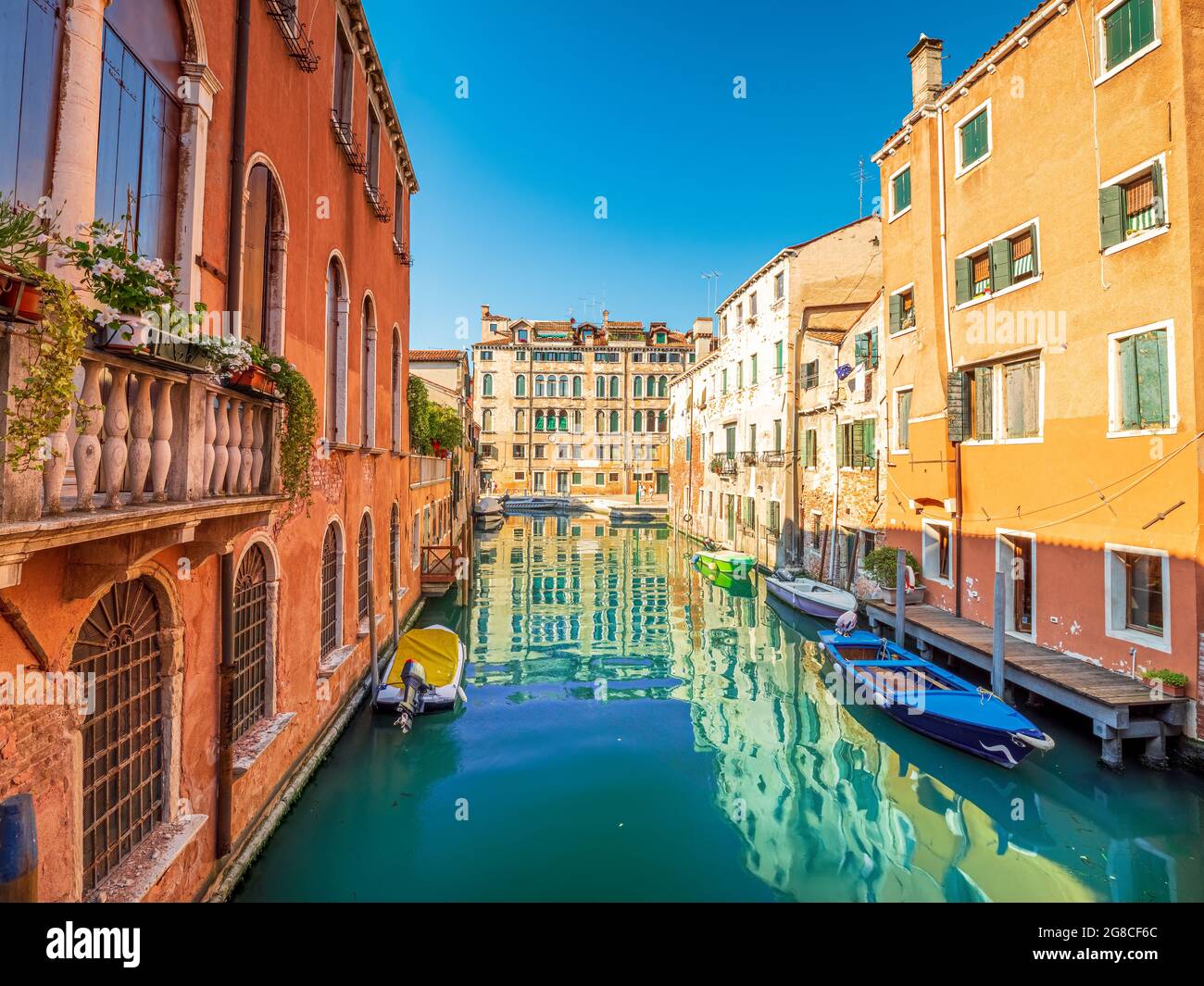 Venice City Shape with the water canal and the colored house facades ...